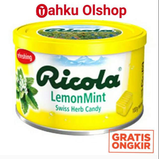 Jual [100gr] Permen Ricola sugar free lemon mint | Shopee Indonesia