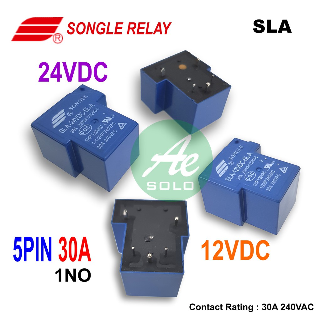 Jual Relay PCB Songle 30A 12V 24V Relay Kodok 12V 24V Songle 30A 5PIN ...