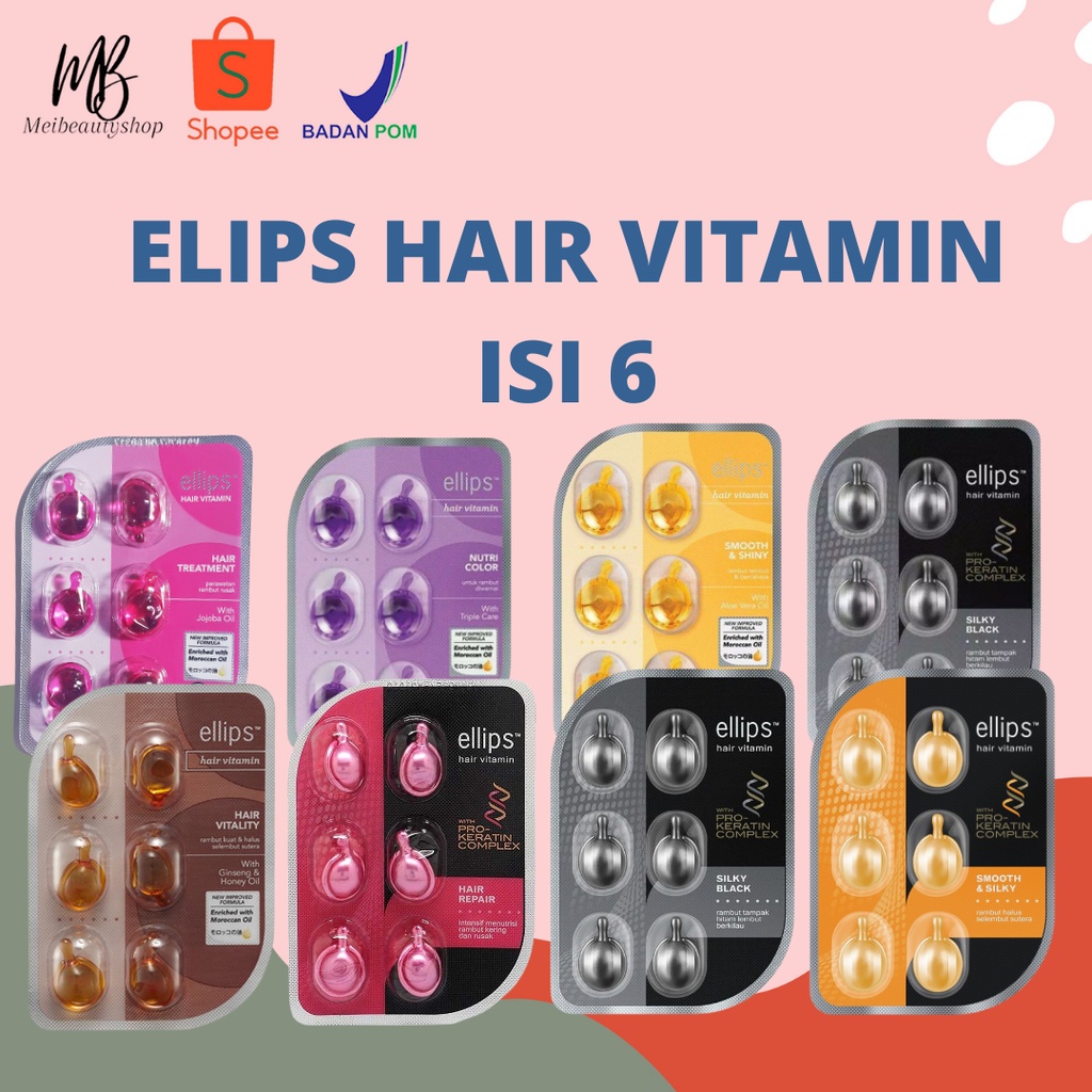 Jual ELLIPS HAIR VITAMIN SACHET ISI 6 PCS ~ VITAMIN ELLIPS | Shopee ...