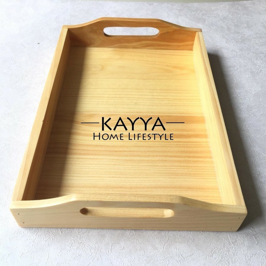 Jual Nampan Lekuk Kayu Wooden Tray Nampan Kayu Minimalis 30 x 25 x 7 ...