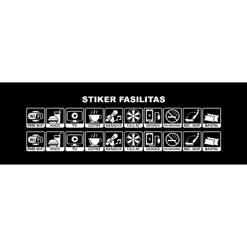 Jual Stiker FASILITAS KACA Travel / BUS | Shopee Indonesia