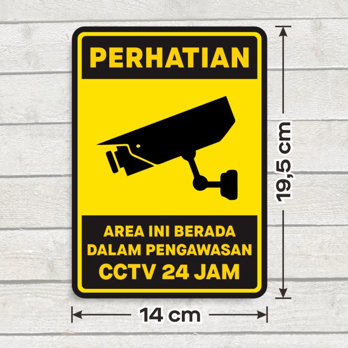 Jual Sticker Vinyl Stiker Area ini berada dalam pengawasan CCTV 24 jam, 14 x 19,5 cm | Shopee ...