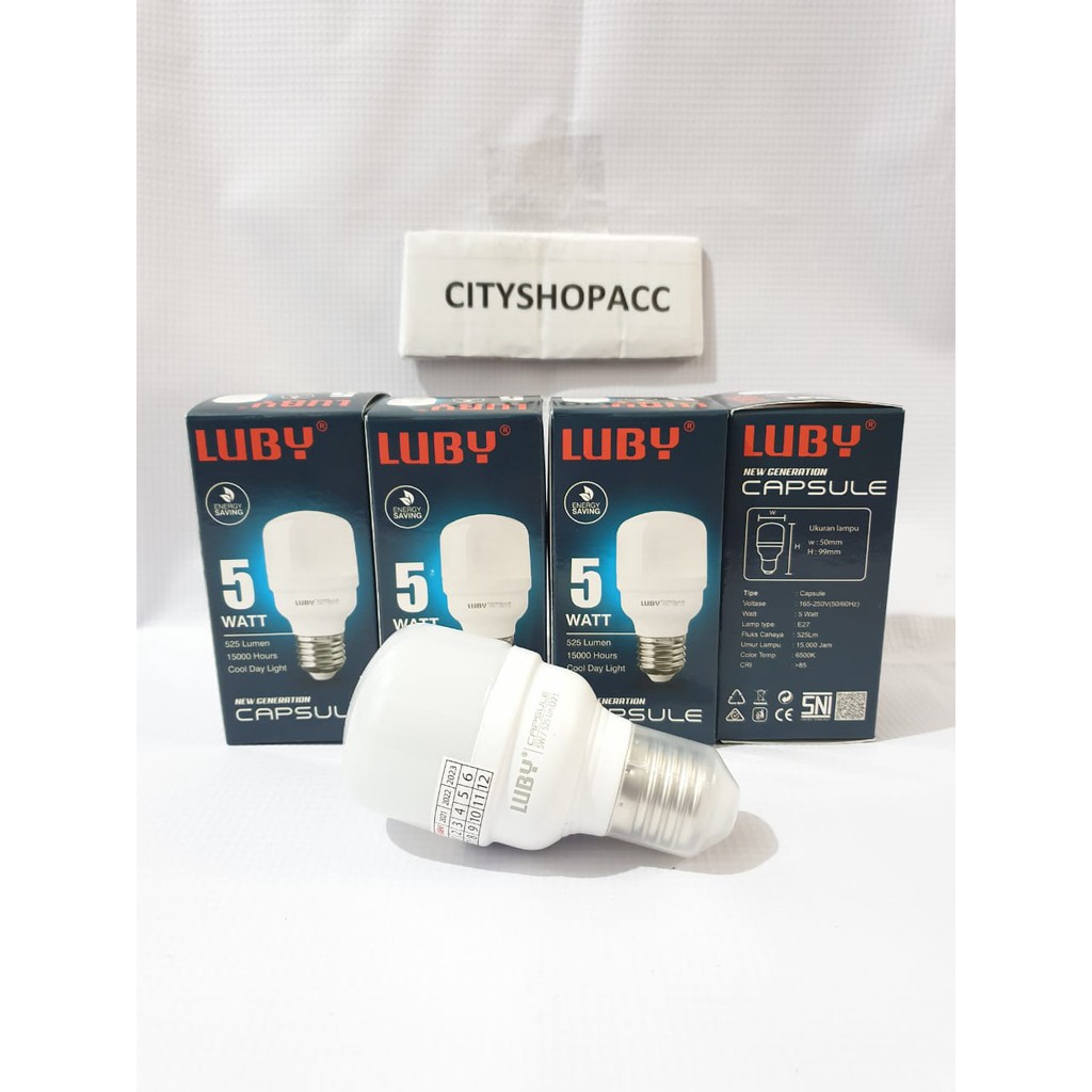 Jual Lampu LED Luby Capsule 5 Watt 5W Cahaya Putih | Shopee Indonesia