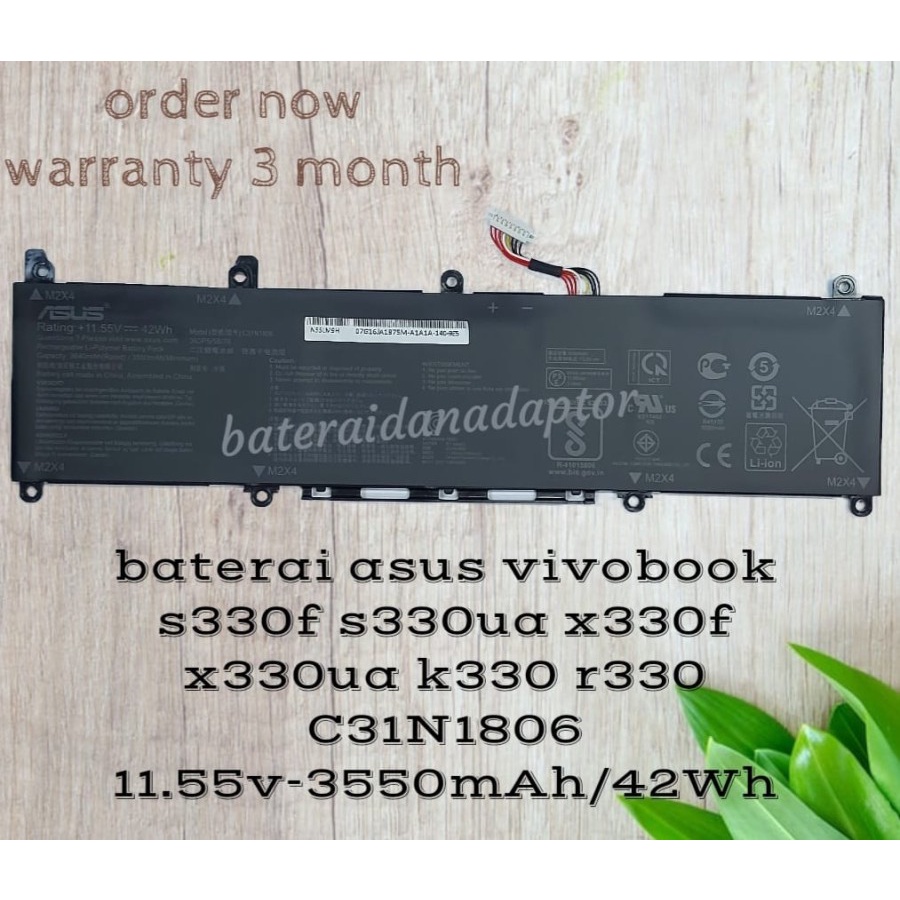 Jual Baterai Asus VivoBook S330F X330F X330UA K330 R330 C31N1806 Original | Shopee Indonesia