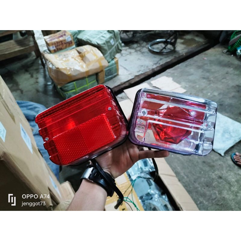 Jual stoplam gl100 lampu belakang gl 100 kaca bening merah smoke ...