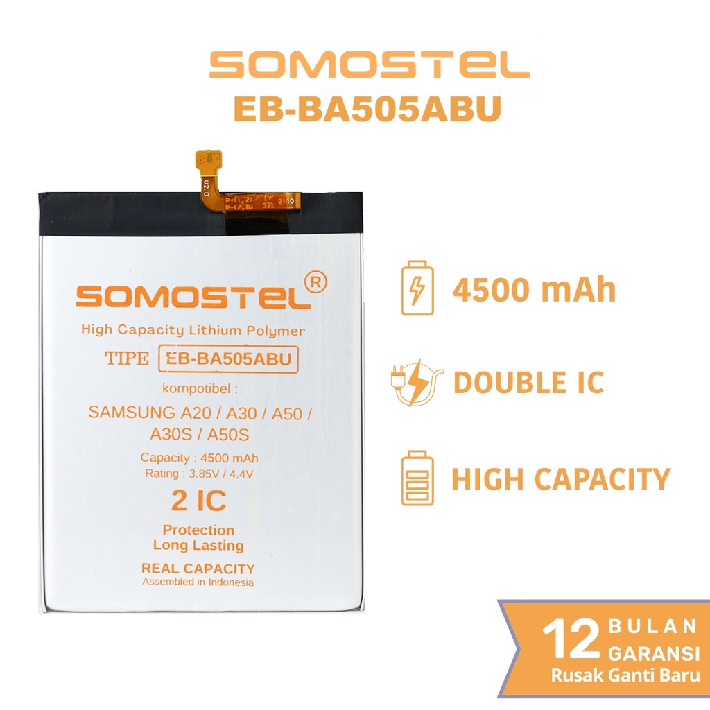 Jual Somostel - EB-BA505ABU Samsung A20 / A30 / A50 / A30S / A50S Batre Batrai Baterai | Shopee ...