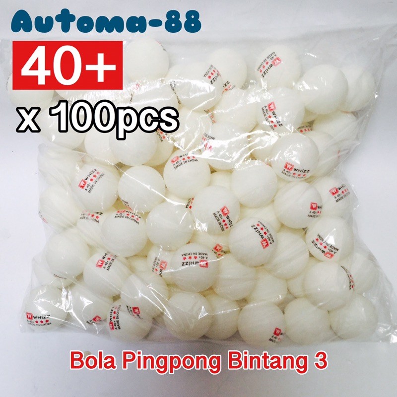 Jual Bola pingpong Bintang 3 star 40+ putih 100 pcs awet murah 100pcs Bola Ping Pong | Shopee ...