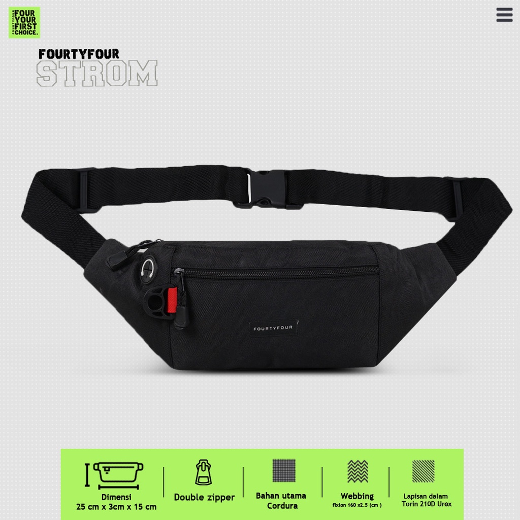 Jual FOURTYFOUR Storm Tas Waistbag Pria / Waistbag Pria Original ...