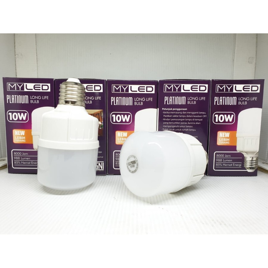 Jual Lampu LED 10 Watt Putih Myled Platinum 10W Bohlam LED 10w Daylight ...