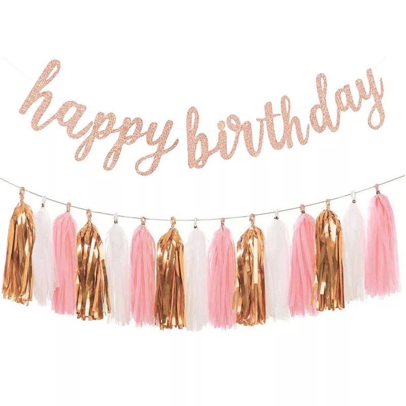 Jual BUNTING FLAG HBD LETER LATIN BANNER TULISAN HBD CUTTING LATIN ...