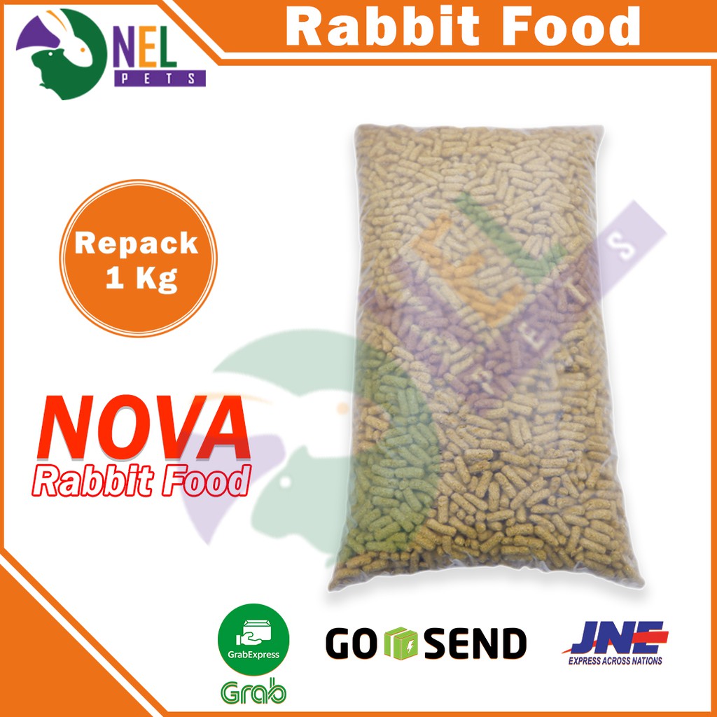 Jual Repack 1kg NOVA RABBIT FOOD ALFALFA/makanan kelinci nova rabbit ...