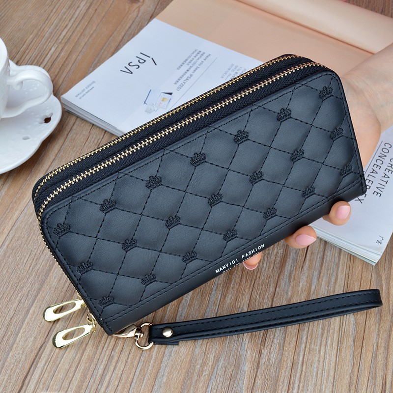 Jual DOMPET PANJANG WANITA PREMIUM 2 RESLETING KULIT NAOMI MURAH KARTU ...