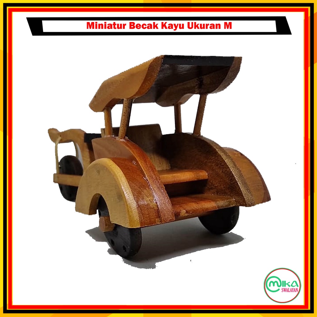 Jual Miniatur Becak Jawa | MIniatur Becak Kayu | Shopee Indonesia