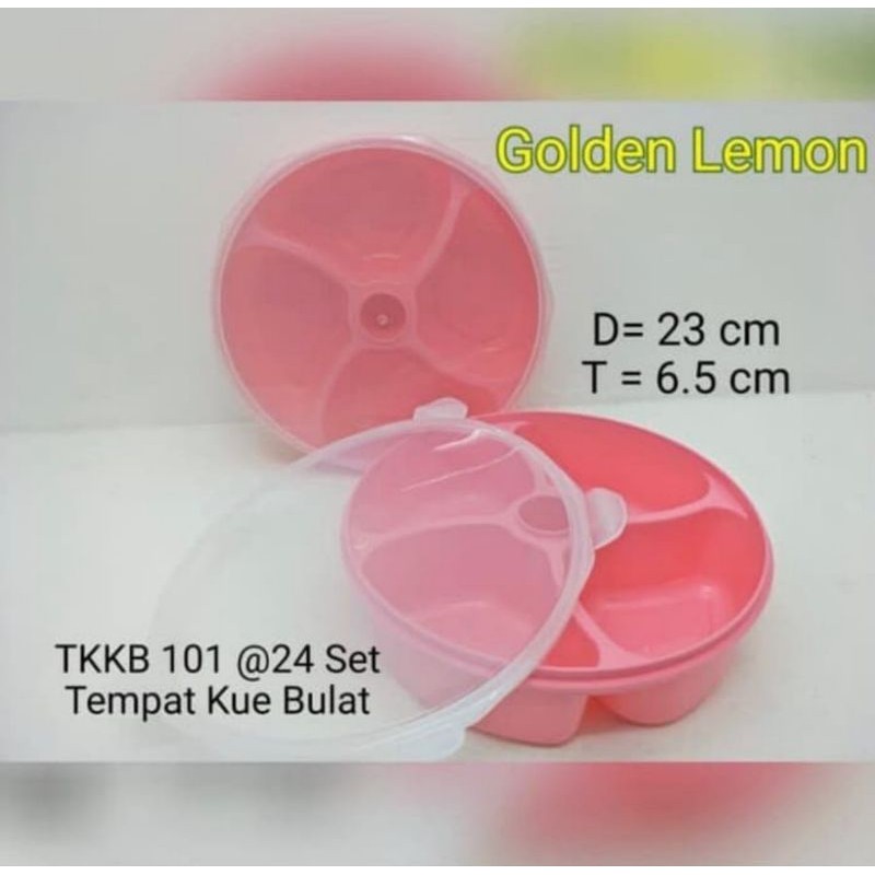 Jual Tempat Kue Manisan Permen Snack Plastik Bulat 4 Sekat Plastik ...