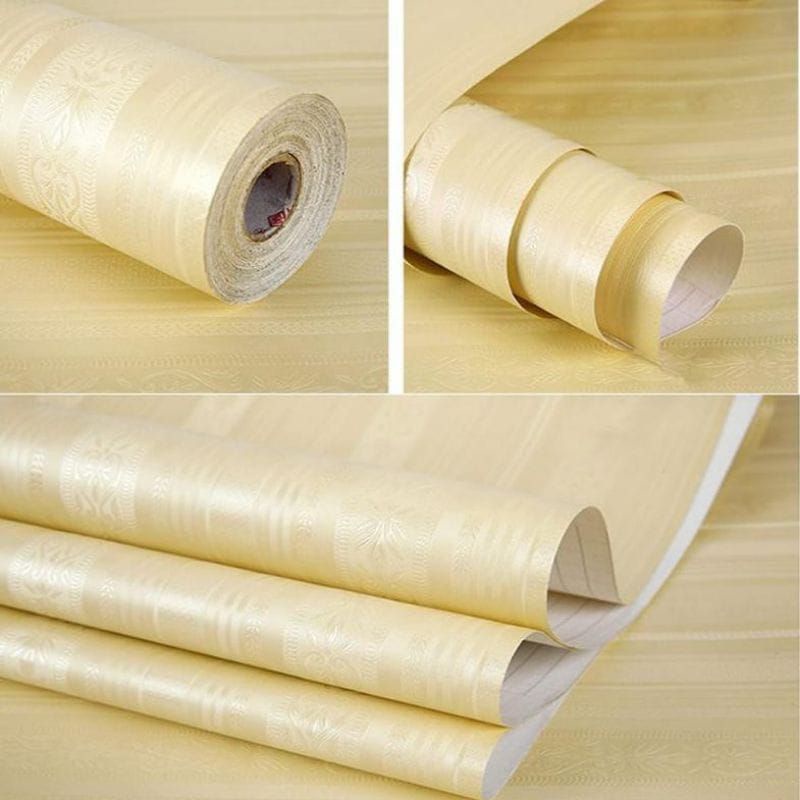 Jual Wallpaper Stiker Dinding Warna kuning krem Motif Batik Mewah ...