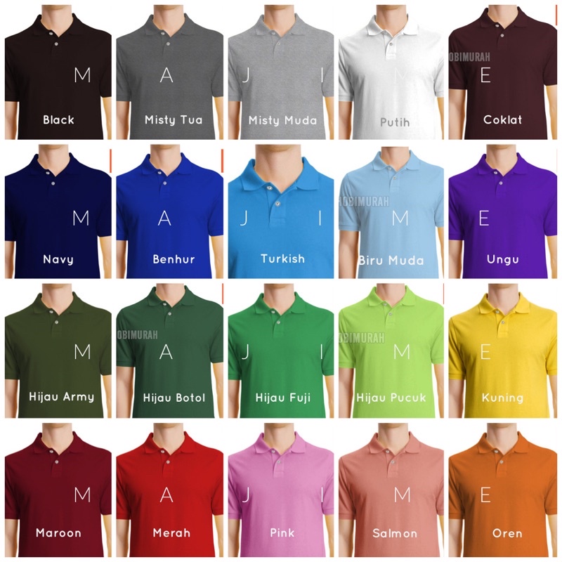 Jual MAJIME Man Woman - Polo Shirt - Kaos Polo Kerah Polos Dewasa Pria Wanita Lengan Pendek S ...