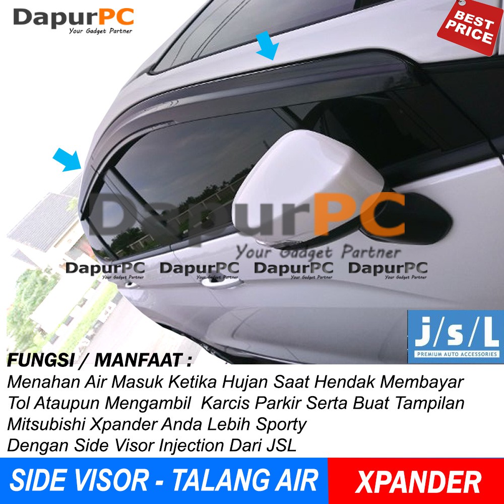Jual Mitsubishi Xpander Talang Air Mobil JSL Model Injection Side Visor | Shopee Indonesia