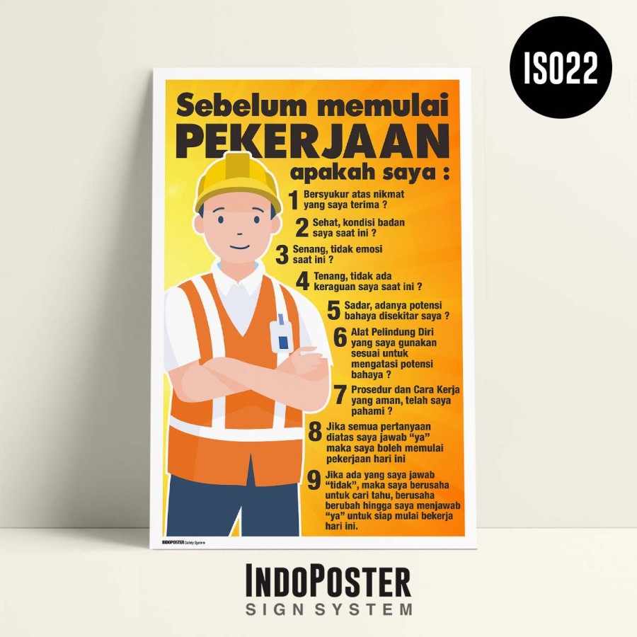 Jual Poster K3 Keselamatan Kerja Safety Keselamatan Sebelum Memulai Pekerjaan | Shopee Indonesia