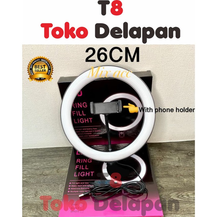 Jual RING LIGHT LED 26CM Lampu 26 cm Make Up Vlog RingLight Lampu ...