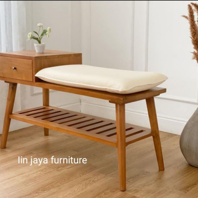 Jual Rak sepatu, bench minimalis plus busa dudukan jati berkualitas ...