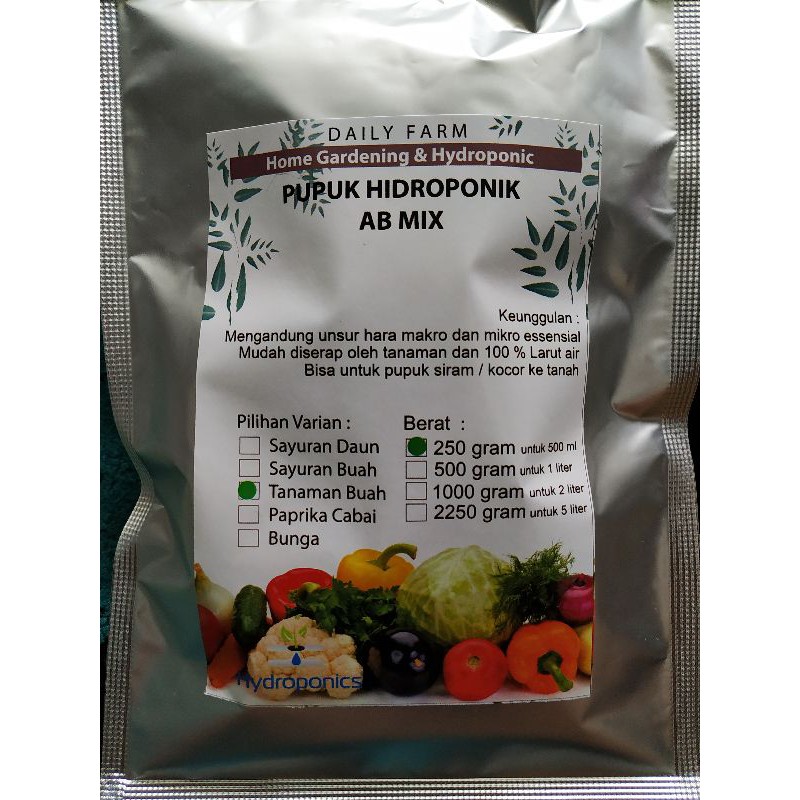 Jual AB Mix Tanaman Buah 250 gr Untuk Pekatan 500 ml | Shopee Indonesia