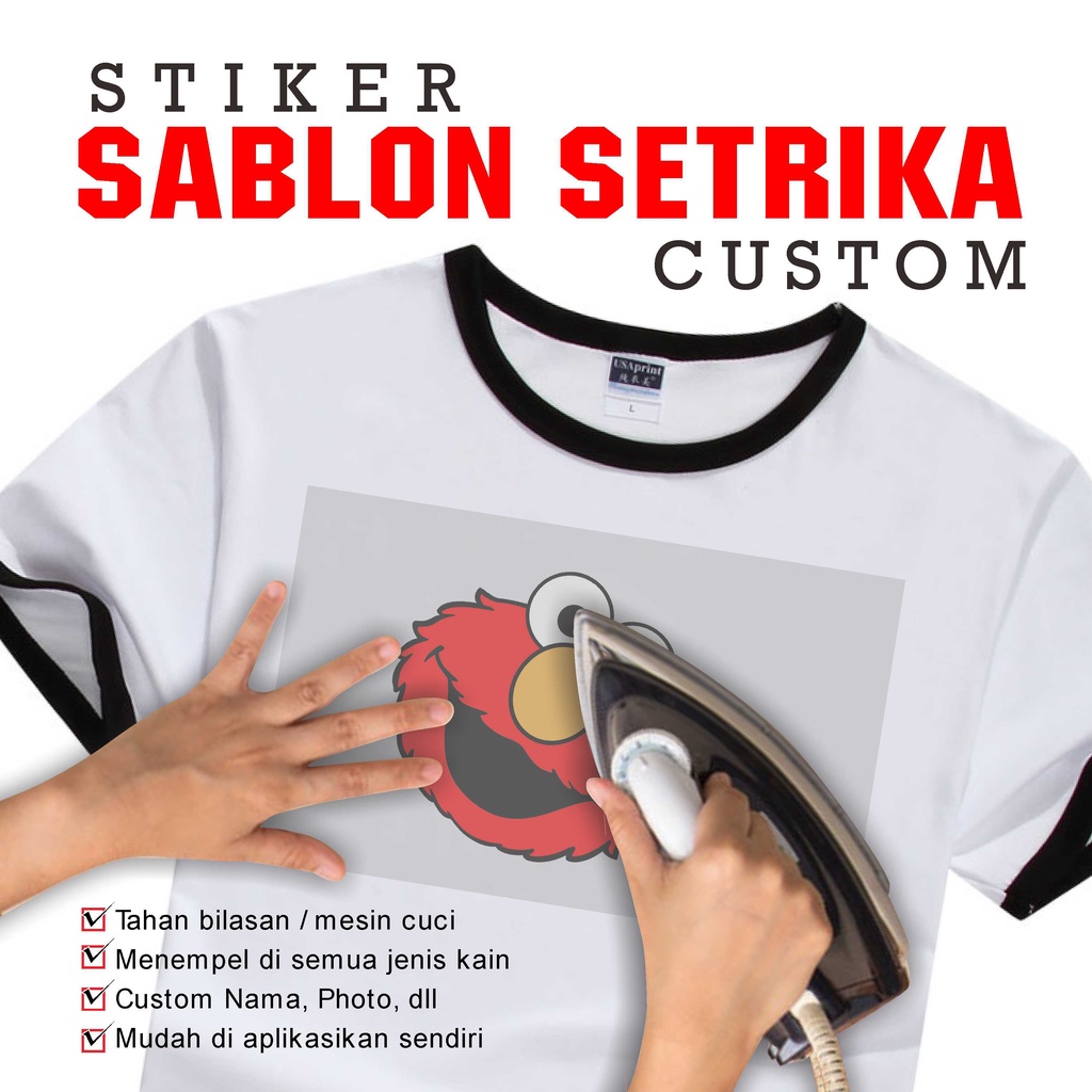 Jual Sablon Setrika Stiker Kain Custom | Shopee Indonesia