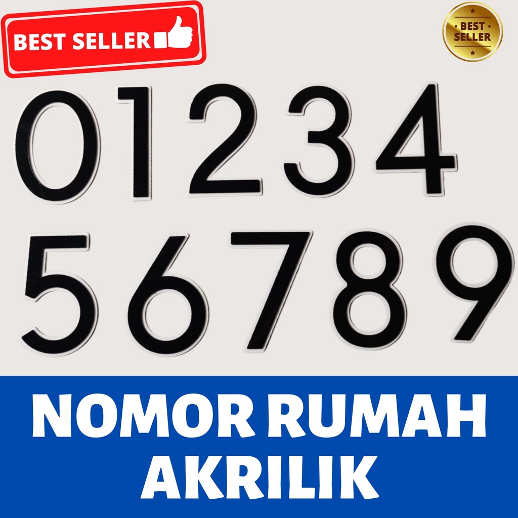 Jual Nomor rumah akrilik nomer angka akrilik timbul nomer kos unit ...