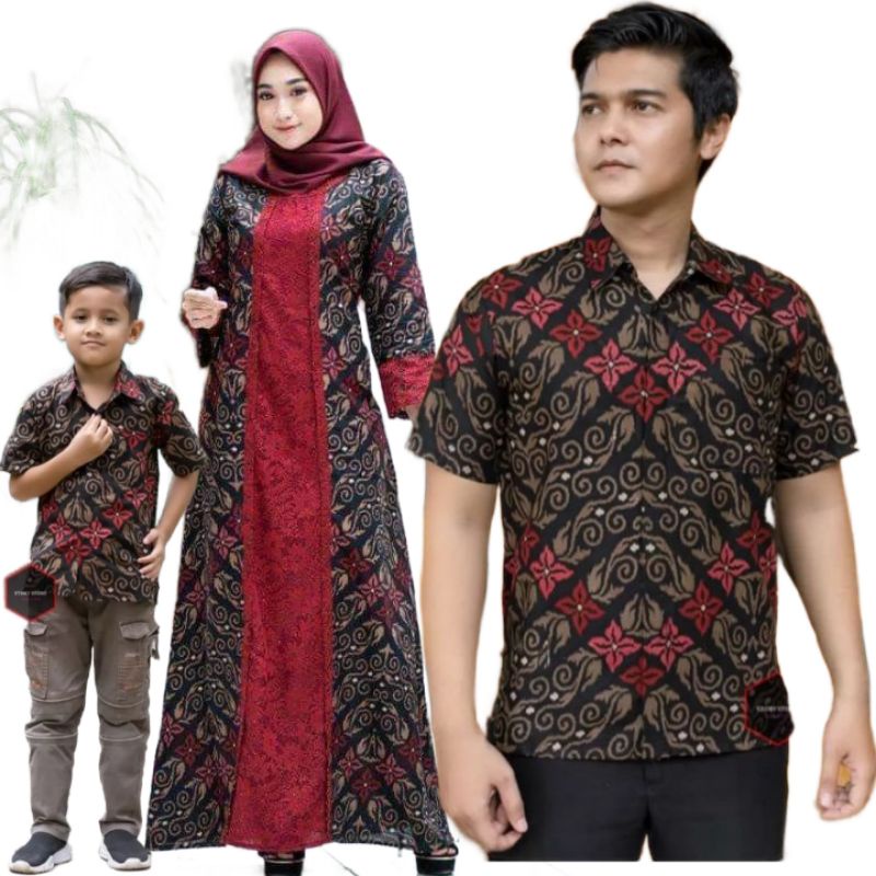 Jual Batik couple keluarga sarimbit batik modern terbaru motif Tenun ...