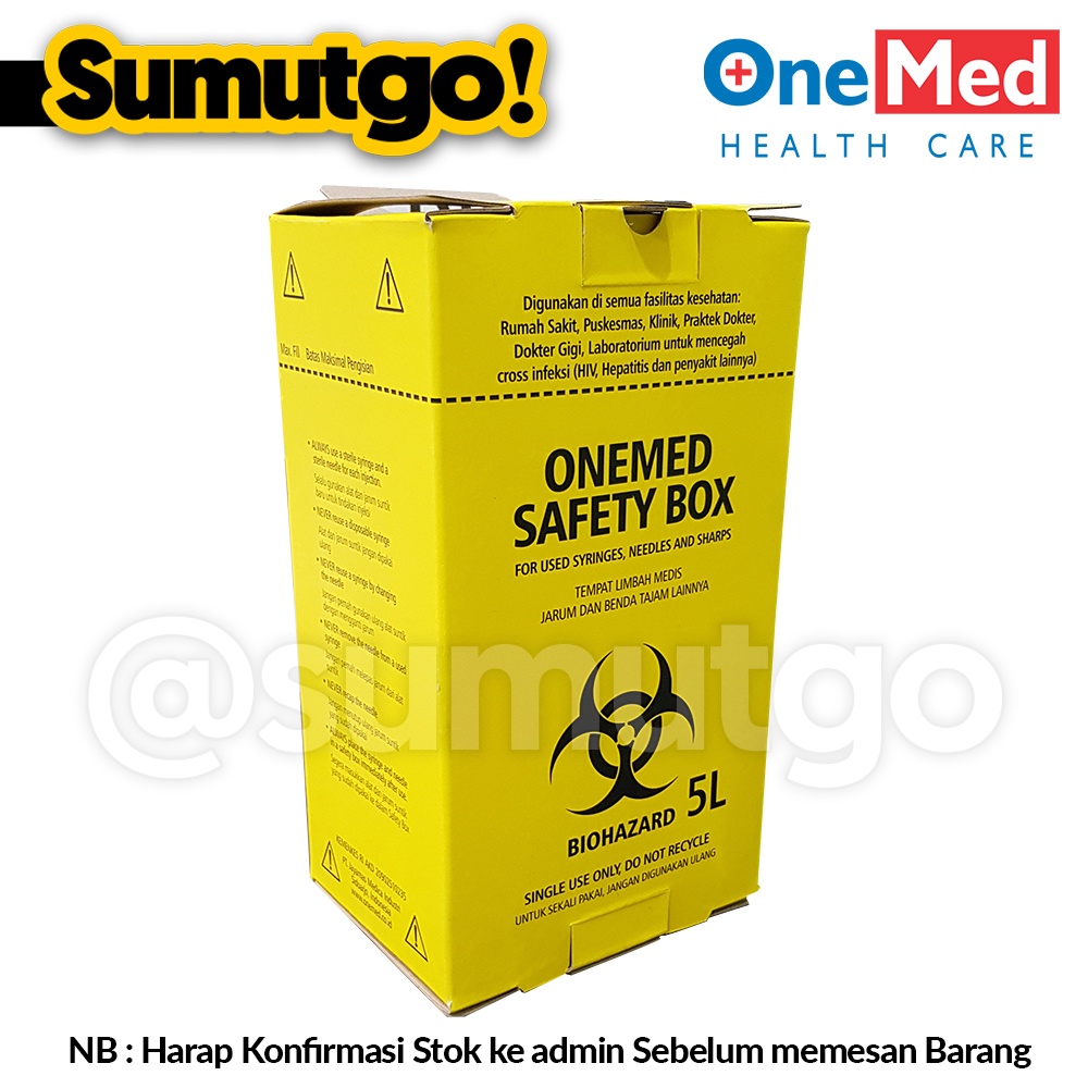 Jual Safety Box 5L ONEMED Kotak Limbah Medis Kuning ONE MED 5 L Liter | Shopee Indonesia