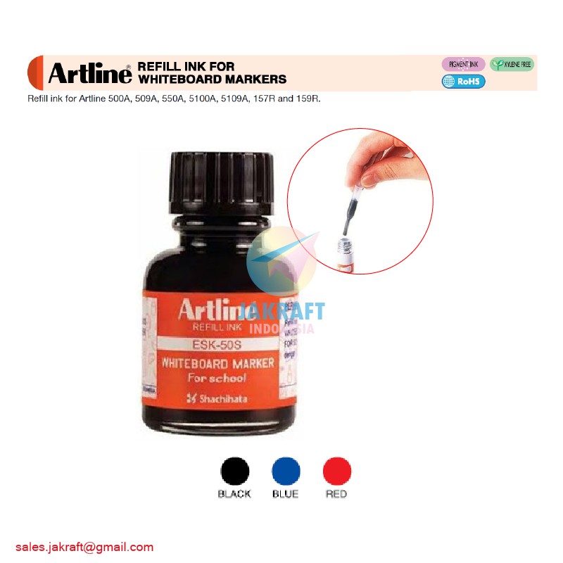 Jual (1 Pcs) Tinta Refill Spidol Papan Tulis Putih Kaca ARTLINE ESK-50S ...