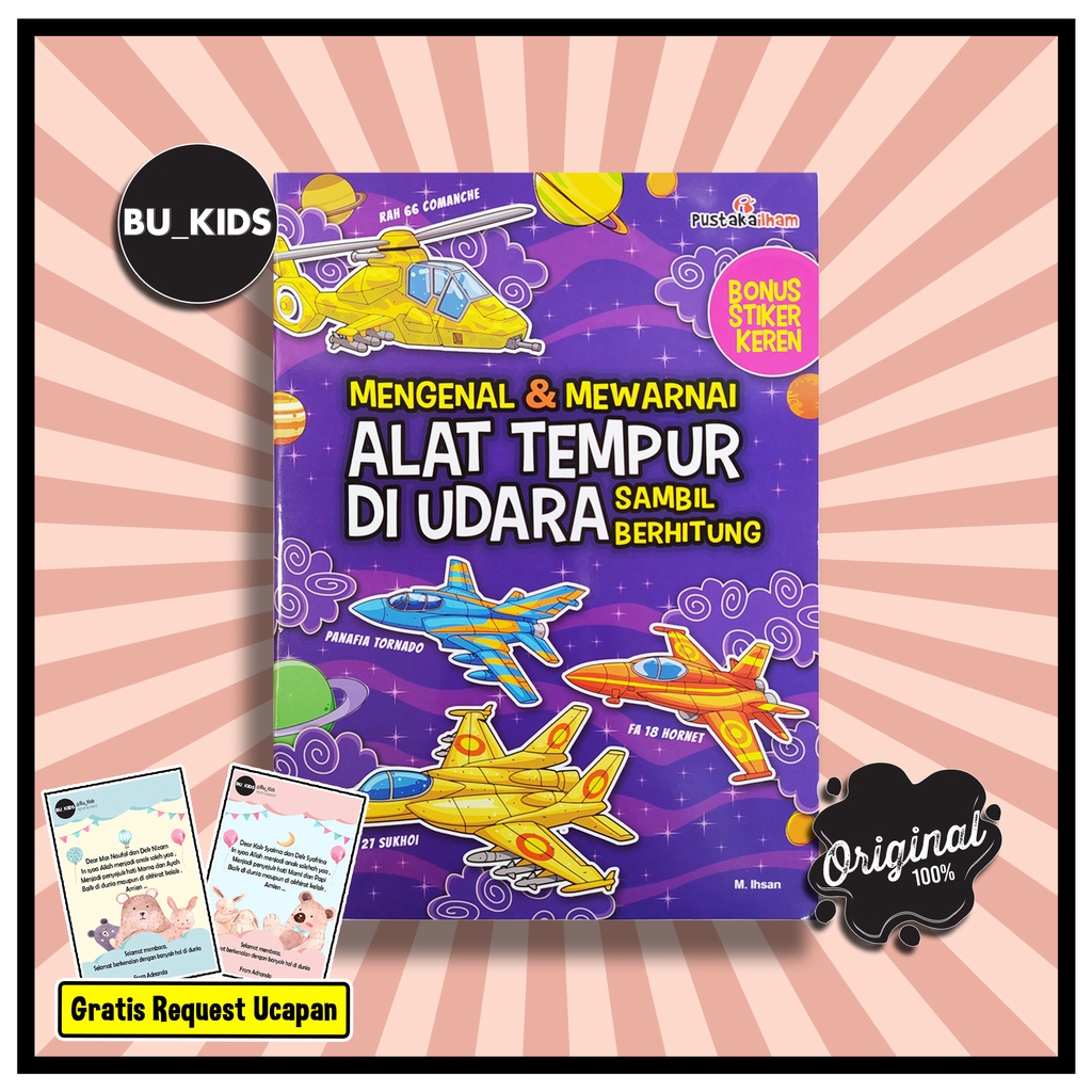 Jual Buku Anak Mewarnai Alat Tempur Diudara Sambil Berhitung | Shopee ...