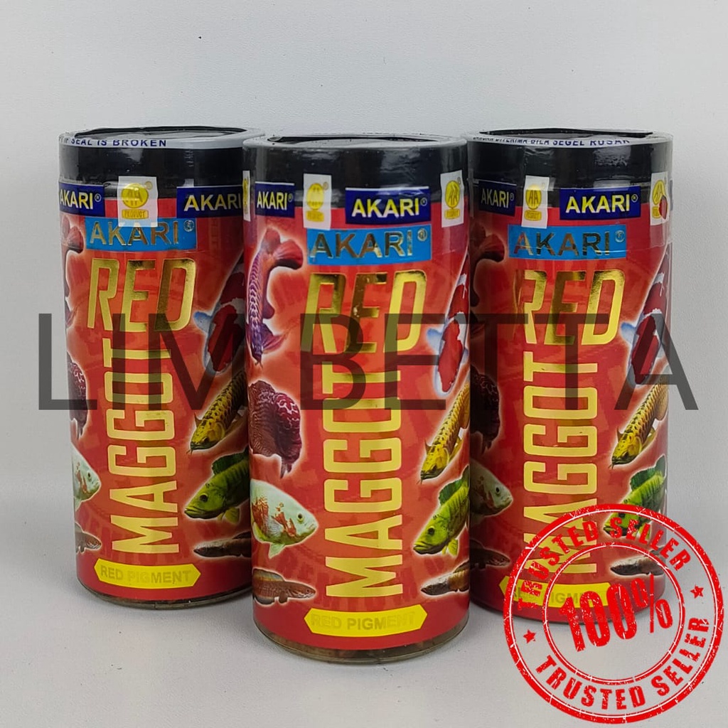 Jual (BOTOL) AKARI MAGGOT RED 40 GRAM / MAGGOT MAKANAN KOI DAN PREDATOR ...