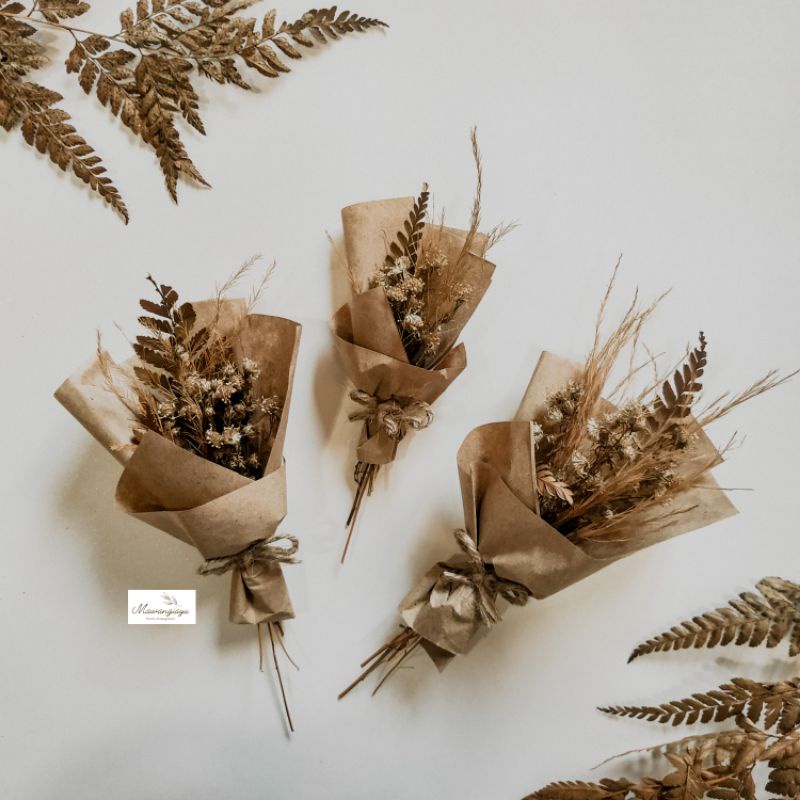 Jual Buket bunga kering mini | Dried flower buket | Shopee Indonesia
