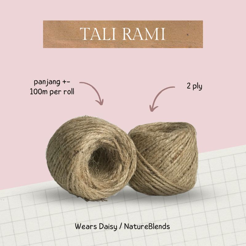 Jual Tali rami per meter, 100 meter, tali craft | Shopee Indonesia
