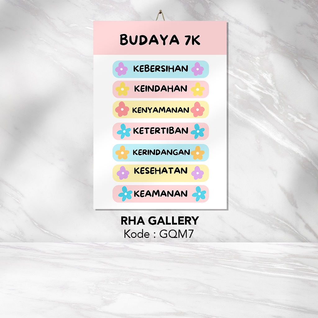 Jual RHA GALLERY Hiasan Dinding Wujudkan Budaya 7K Dekorasi Edukasi ...
