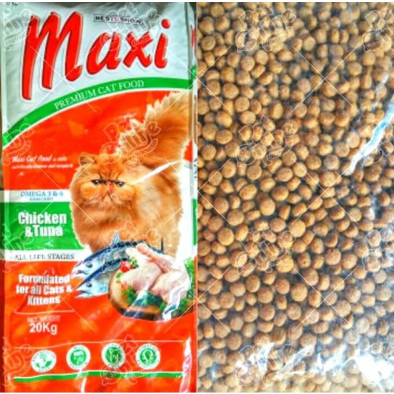 Jual Maxi Cat Chicken & Tuna All Stage 5kg Kucing REPACK | Shopee Indonesia