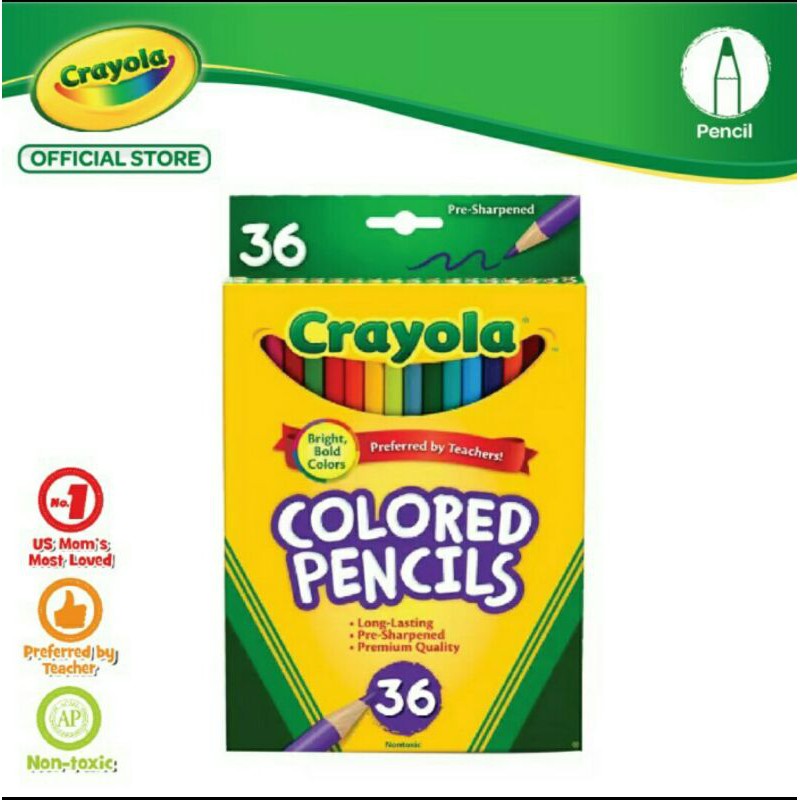 Jual Crayola Colored Pencil 36 Colors Long Original Crayola Pensil ...