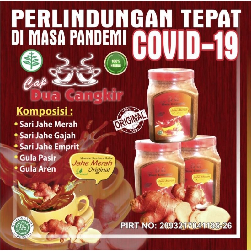 Jual Jahe Merah Original Cap Dua Cangkir 250gram | Bubuk Jahe Merah ...