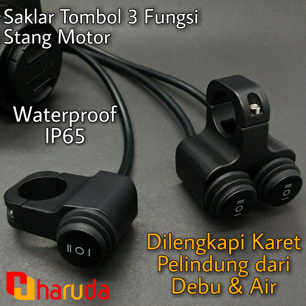 Jual Saklar Motor Stang On Off On 3 Fungsi Stang Motor Waterproof ...