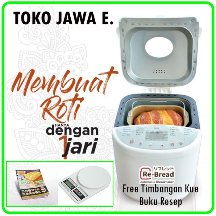 Jual Re Bread Maker RB250 Mesin Roti Otomatis Dengan 1 Jari - Silver ...