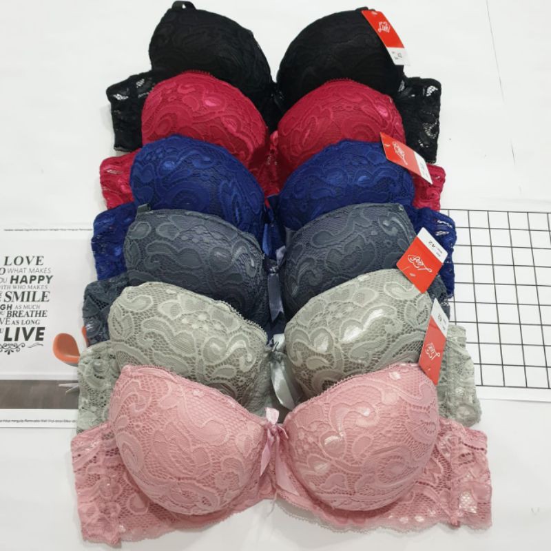 Jual Bra | Bh Push Up 8866 | Busa Tebal Full Brukat Pakai Kawat Kait 3 | Shopee Indonesia