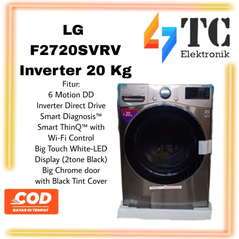 Jual Mesin Cuci LG F2720SVRV Inverter Kaps 20 Kg | Shopee Indonesia