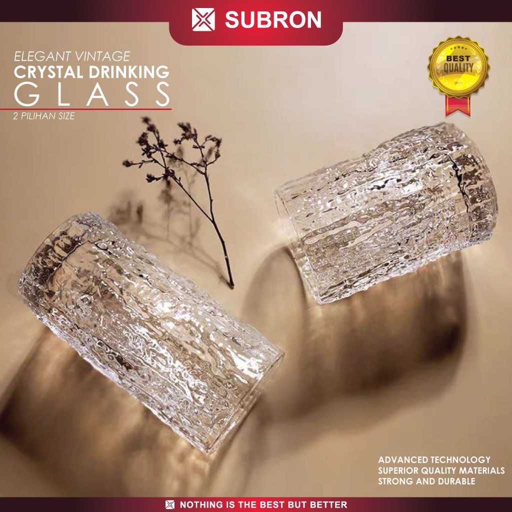 Jual SUBRON Crystal Drinking Glass Elegant Vintage Gelas Kaca Rustic ...