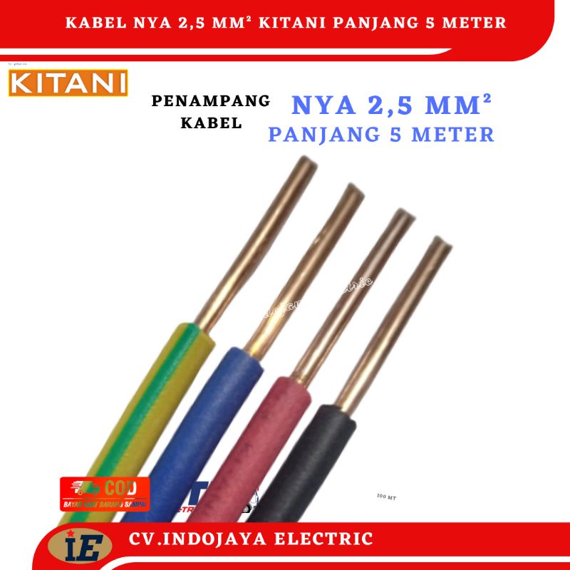 Jual Kabel NYA Kitani 2.5 mm Panjang Kabel 5 meter Kabel Kawat Tunggal ...