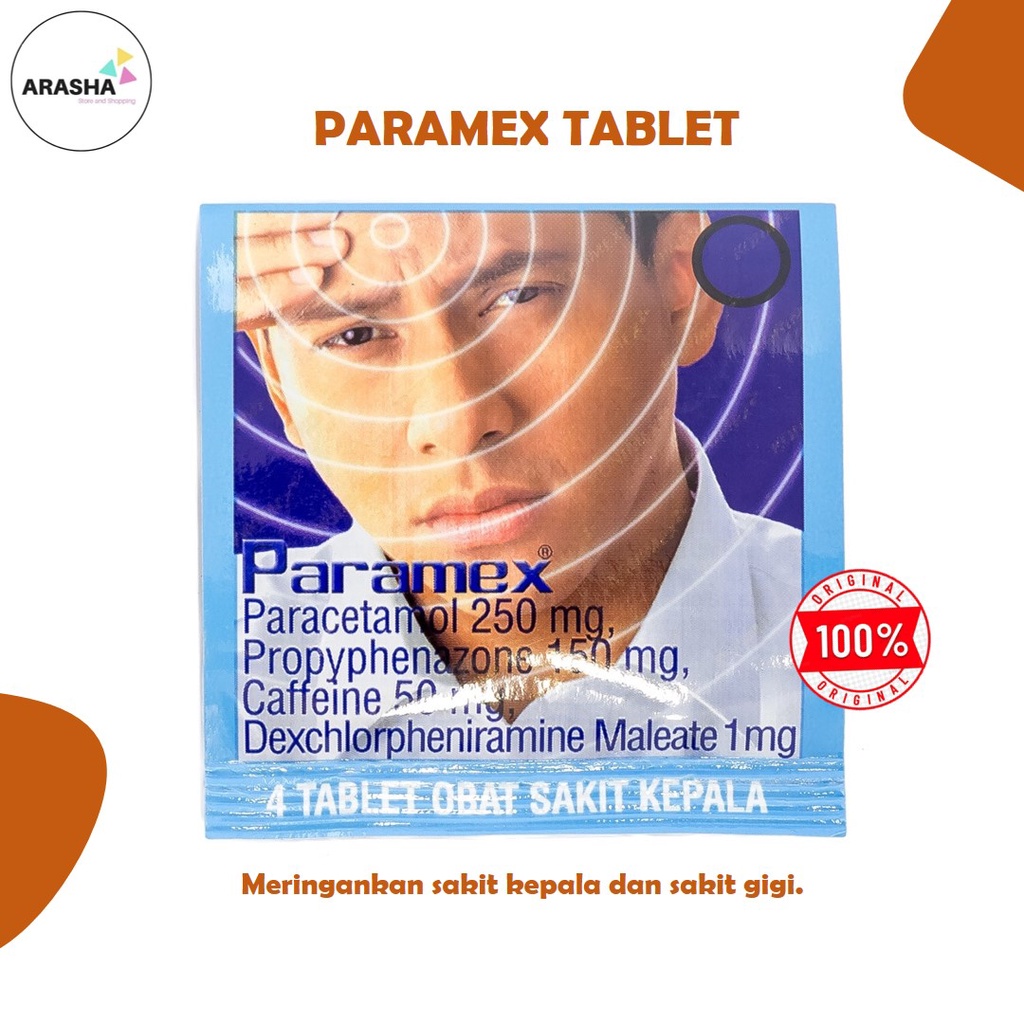 Jual PARAMEX TABLET Obat Sakit Kepala/Sakit Gigi/Demam/Paracetamol ...