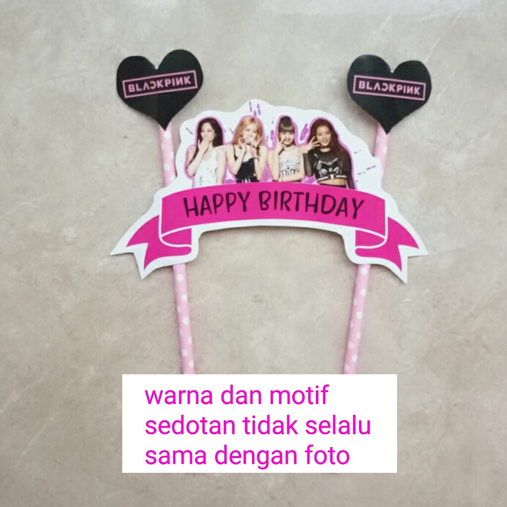 Jual topper toper cake sedotan karakter blackpink black pink korea ...