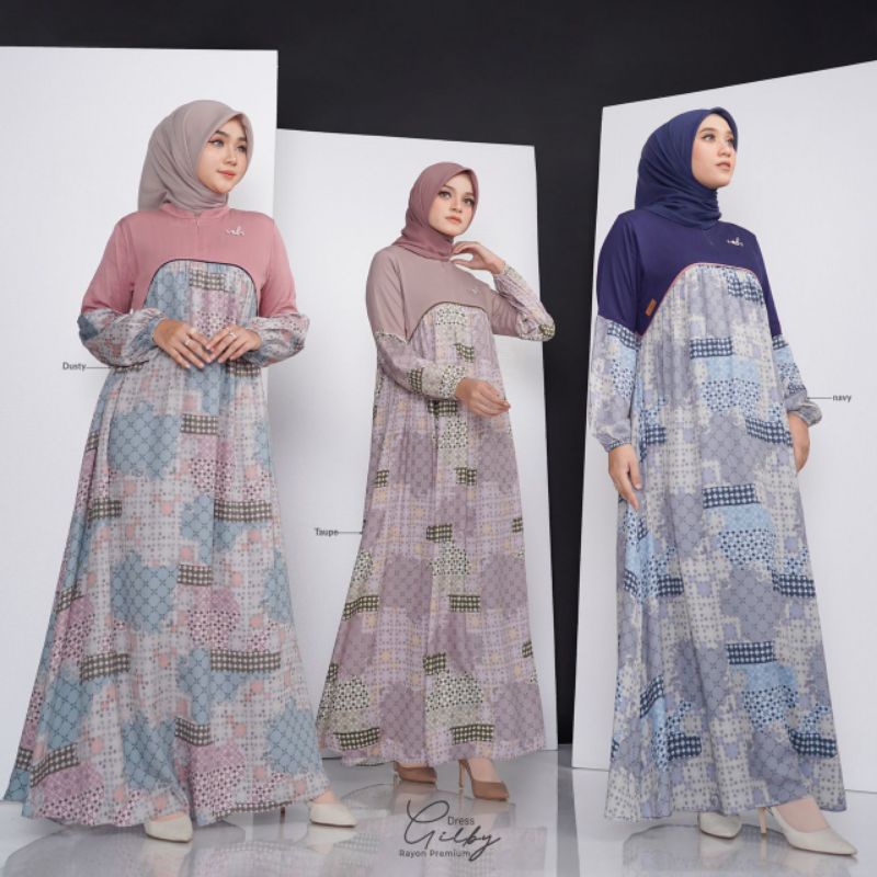 Jual DR204| GILBY DRESS by Nadheera Luxury [NEW - ND Pattern Series ] Gamis Nadheera Luxury ...
