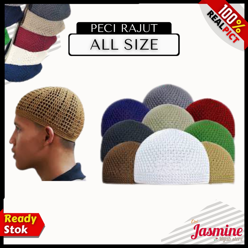 Jual Peci Kopyah Putih Rajut Tebal Dewasa Polos Yaman Madinah | Shopee ...