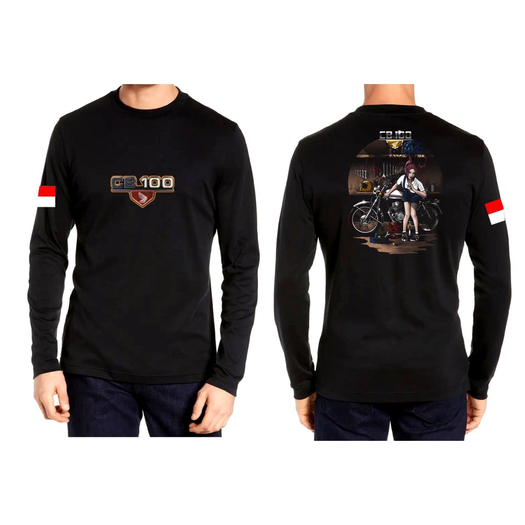 Jual Kaos honda Cb 100 / kaos CB clasic lengan panjang bahan katun combed original AWG custom ...