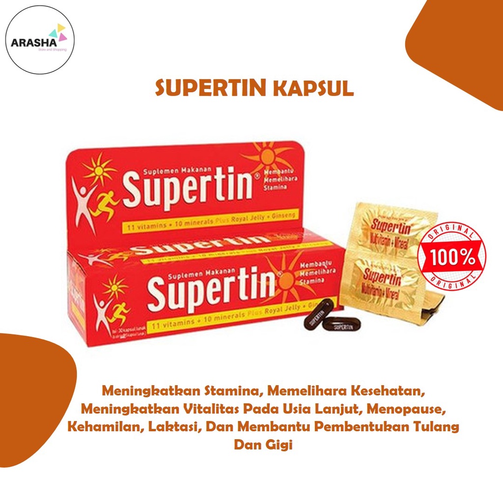 Jual SUPERTIN KAPSUL Suplemen Vitamin/Meningkatkan Stamina/Multivitamin ...